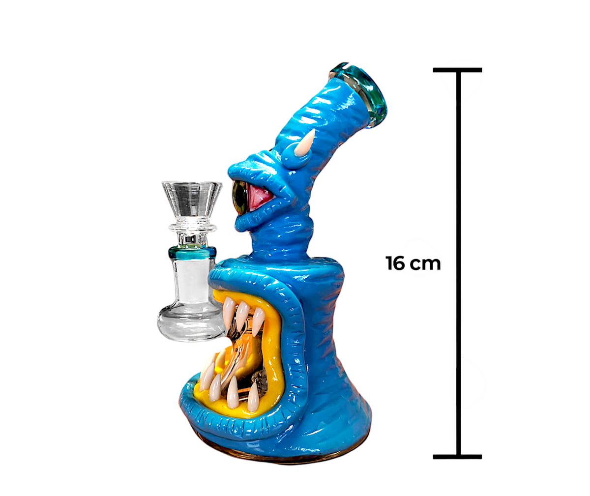 Monster Glass-Clay Bong 16cm Blue UK delivery – The Smoke Asylum