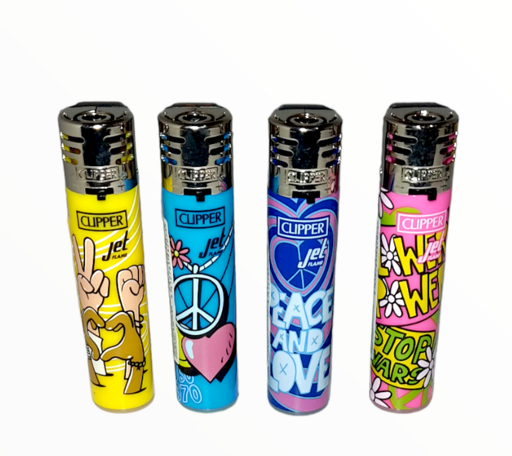 Clipper Jet Flame Lighter 'Hippie' – The Smoke Asylum