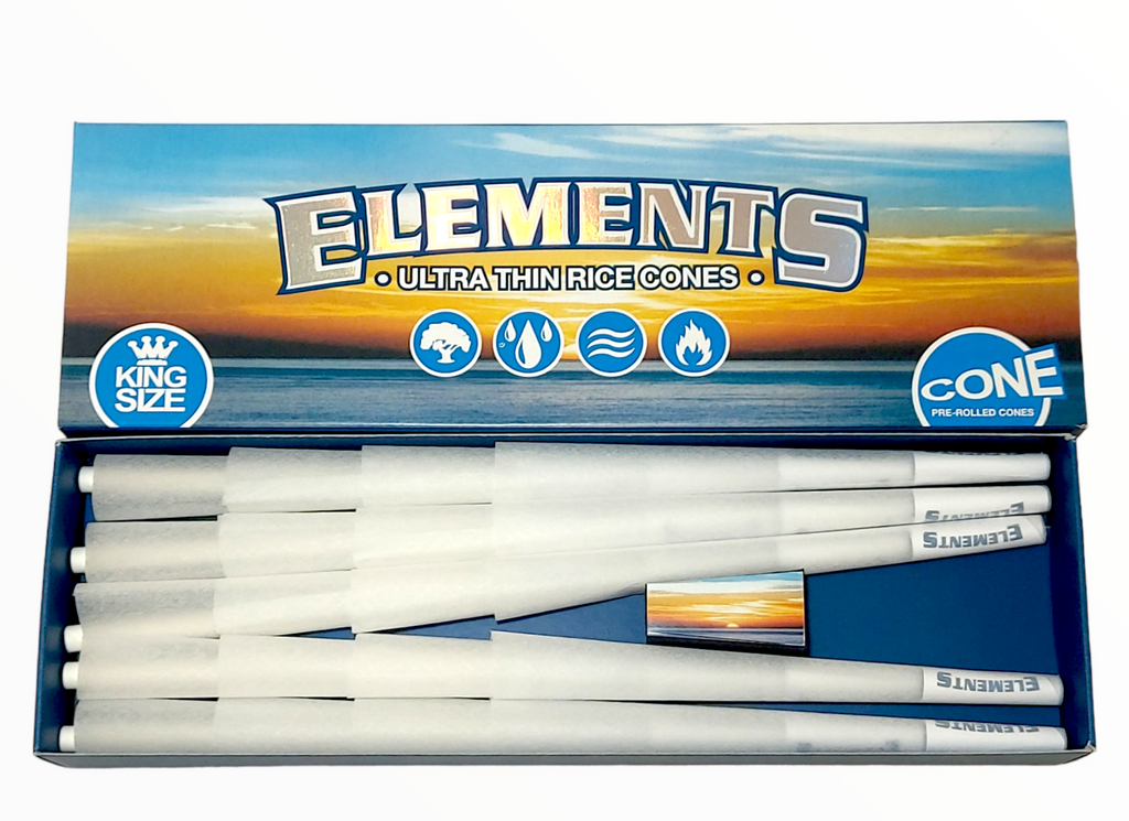 Elements King Size Ultra Thin Rice Cones (40 per pack) – The Smoke Asylum